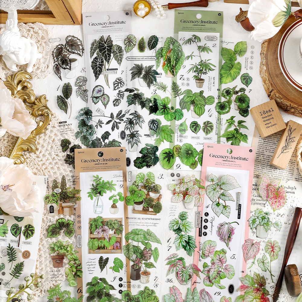 Jual Panmomo Greenery Institute Plants Diary Deco Stickers - Sticker ...