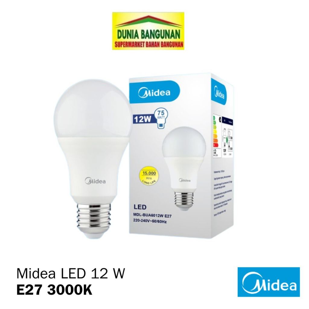 Jual Midea Lampu Led Bulb 12 Watt 3000K Warm White | Shopee Indonesia