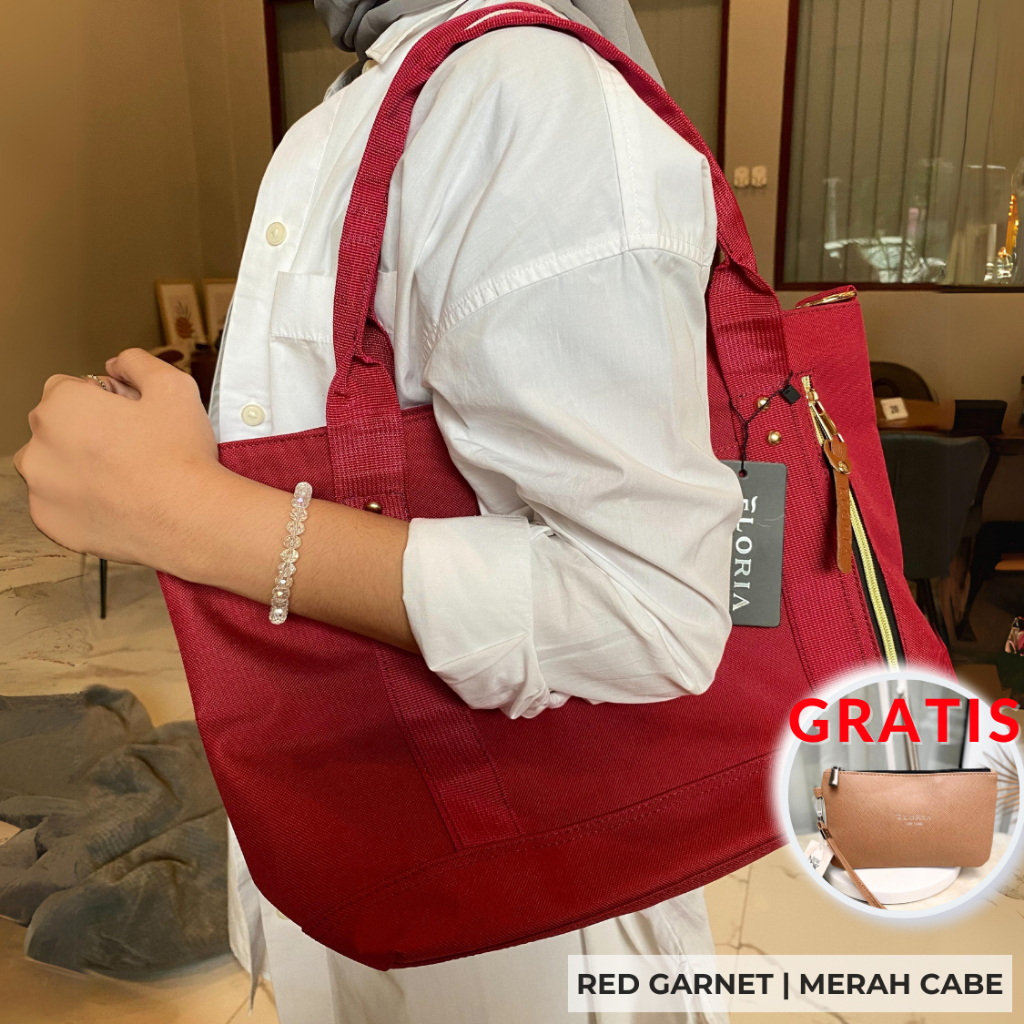 Jual TAS WANITA CEWEK WARNA MERAH HATI MERAH CABE BONUS CLUTCH BAG ...