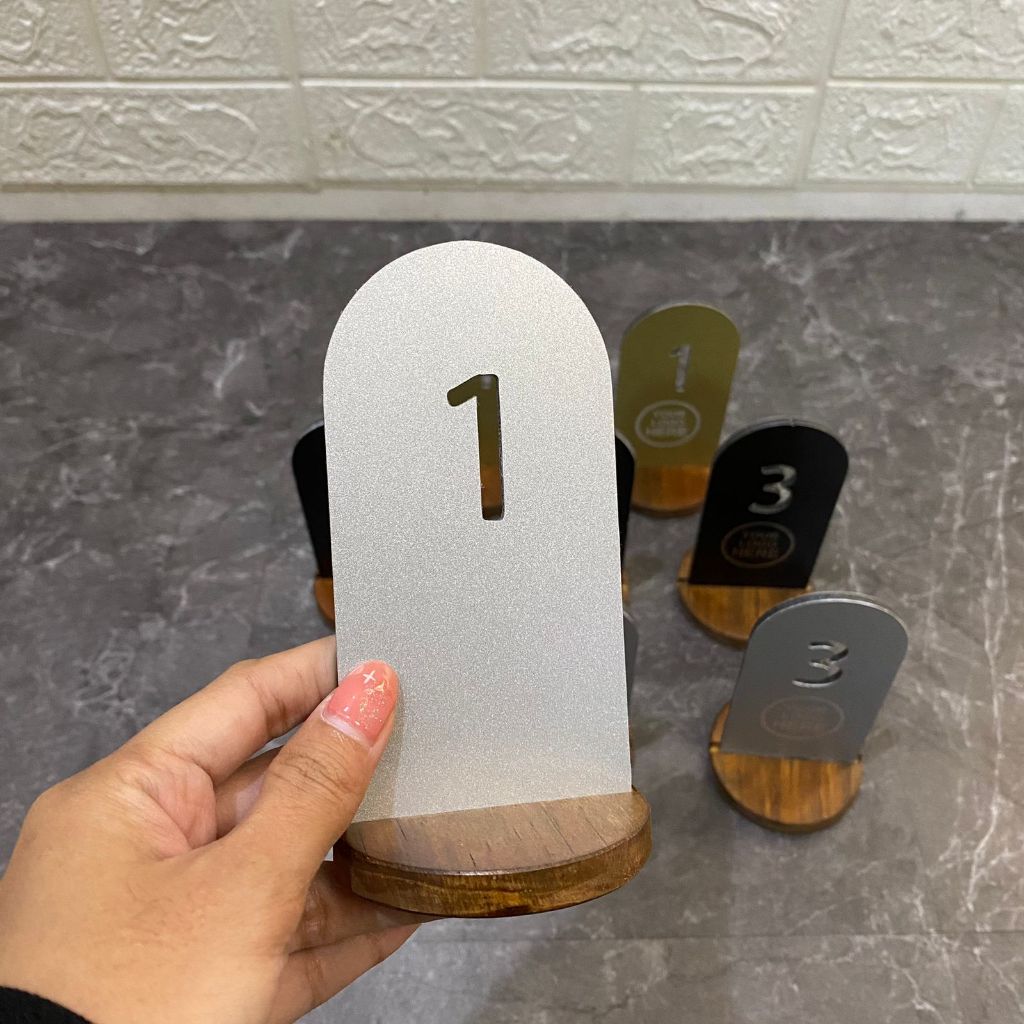 Jual Nomor Meja Model Dome Penanda Meja Cafe, Coffee Shop, Restaurant ...