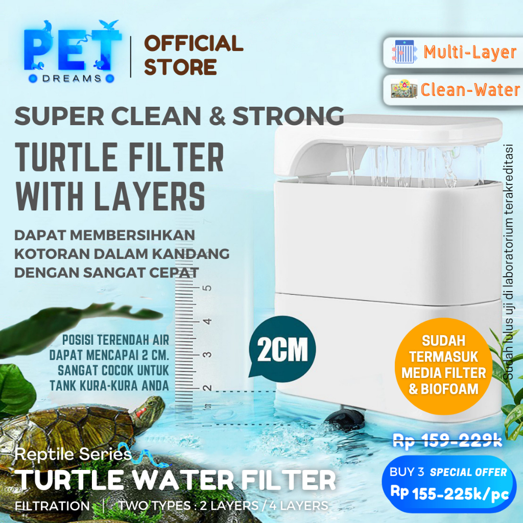 Jual TURTLE LOW WATER FILTER TANK AIR DANGKAL AQUARIUM AKUARIUM KANDANG BAK EMBER TEMPAT KURA ...