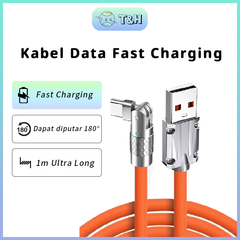 Jual (COD)【Pengiriman Cepat】 Kabel Data Fast Charging 120W 6A 180 ...
