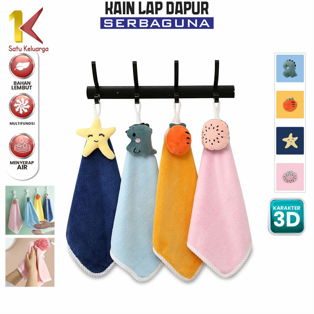 Jual Satu Keluarga Lap Tangan Gantung Karakter 3D C964 Hand Towel Kain ...