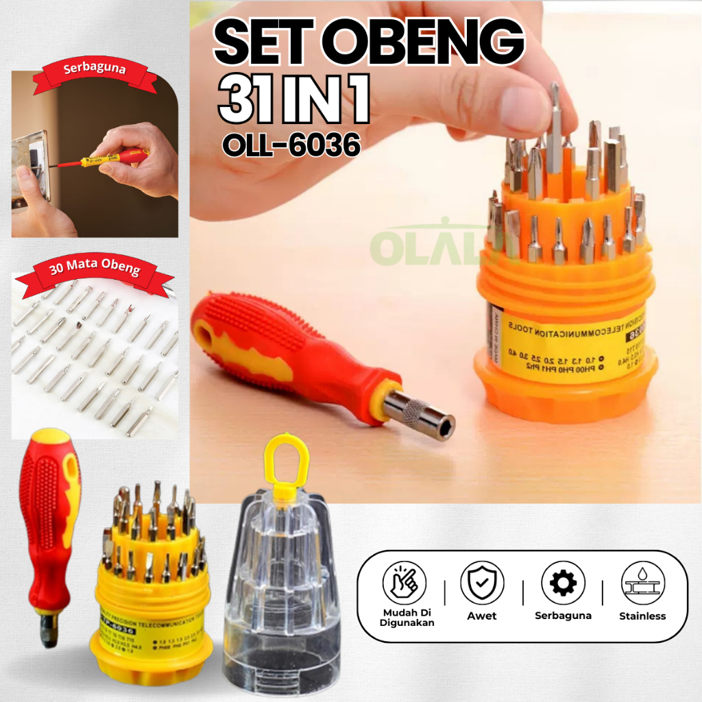 Jual Obeng Set 31 In1 / Obeng Serbaguna Alat Service Listrik Elektronik ...