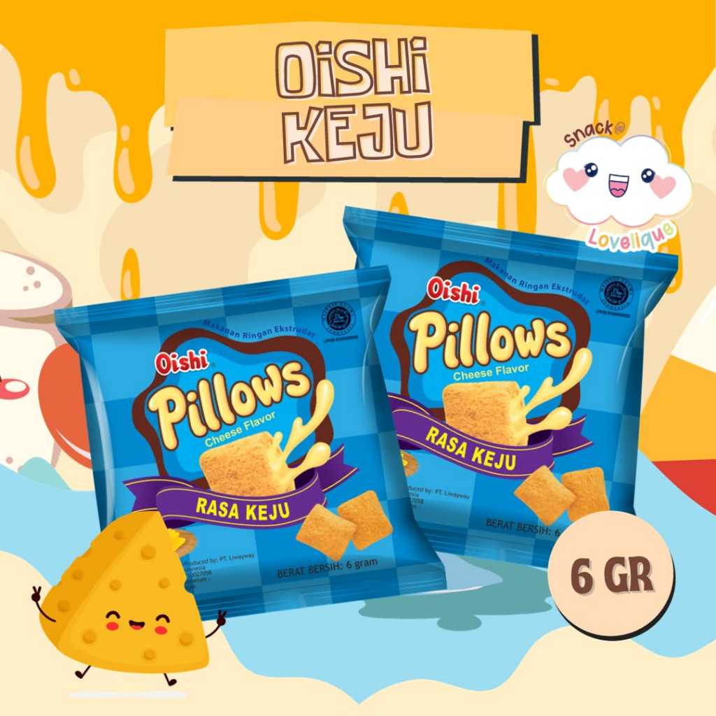 Jual Oishi Pillows Renceng isi 10pcs 6gr All - Variant (Coklat/Coklat ...