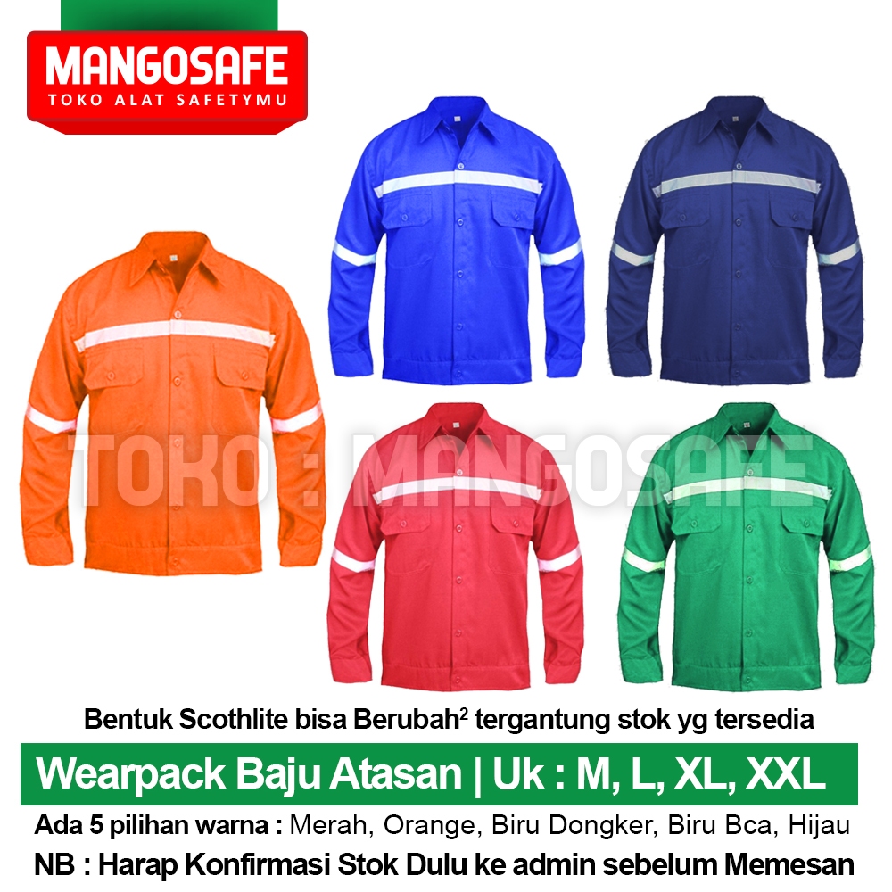 Jual Wearpak Baju Atasan Warna Orange Merah Biru Gelap Dongker BCA ...