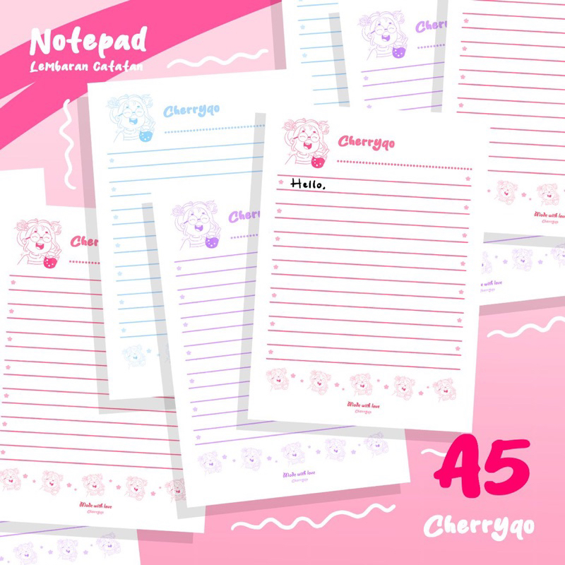 Jual Notepad Kertas Catatan A5 Lembar Menulis CHERRYQO Originial ...
