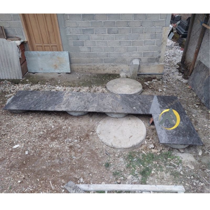 Jual Meja dapur kitchen set letter L batu marmer grey glossy | Shopee ...