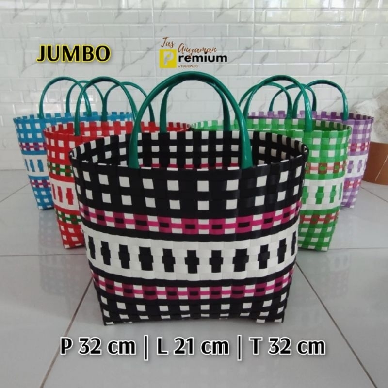 Jual (UK6 JUMBO PLUS) 32x21x32 cm Tas Belanja/Tas Pasar/Tas Anyaman ...