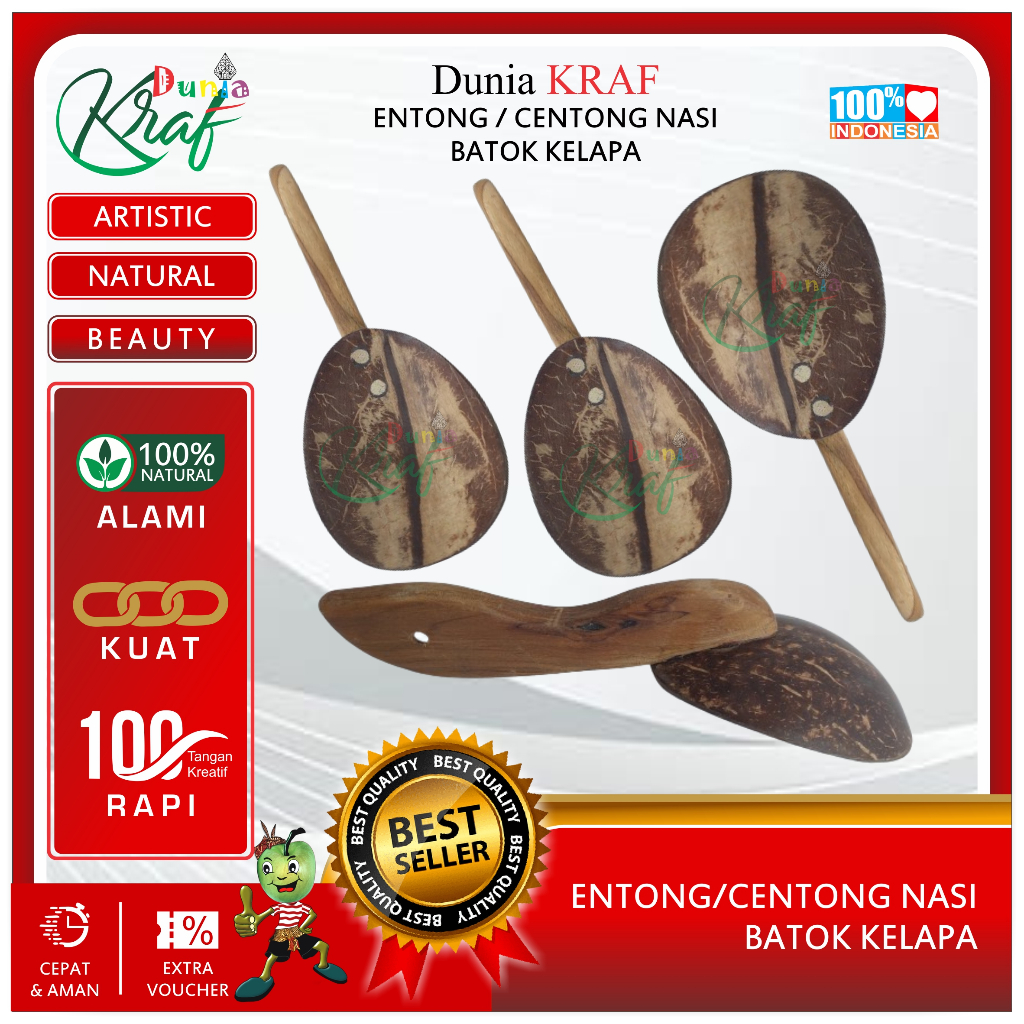 Jual ENTONG NASI / CENTONG NASI BATOK KELAPA NASI | Shopee Indonesia