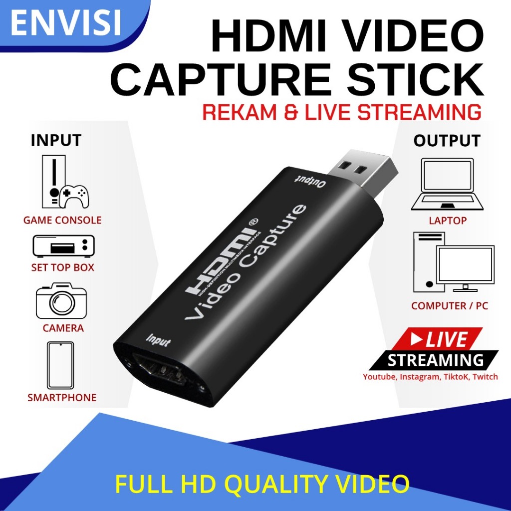 Jual HDMI Video Capture Card to USB FHD 1080P Live Streaming | Shopee ...