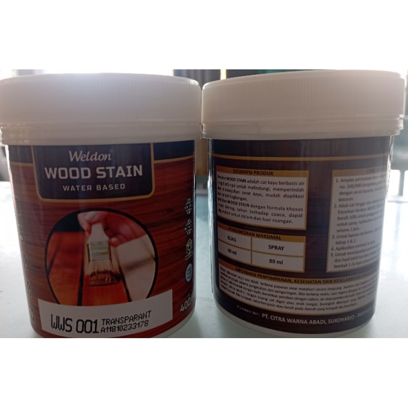 Jual Weldone Woodstain 400ml / Plistur KAYU / CAT KAYU berbasis air ...