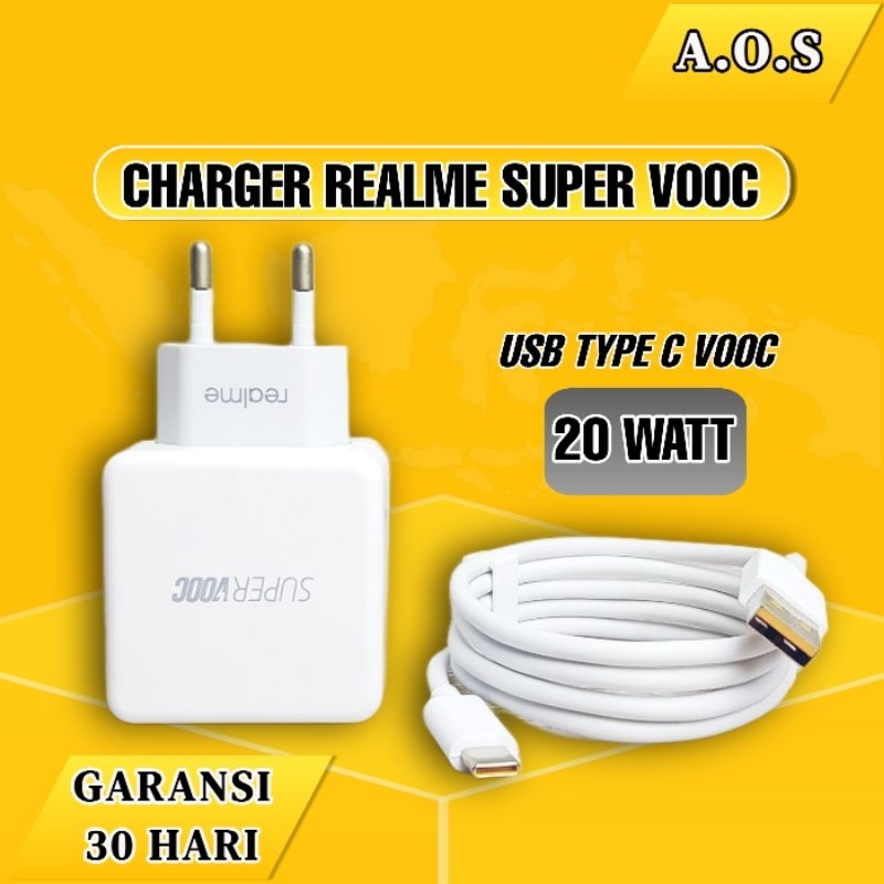 Jual Charger Realme X XT K3 5 Pro Super Vooc USB Type C 20 Watt ORI ...