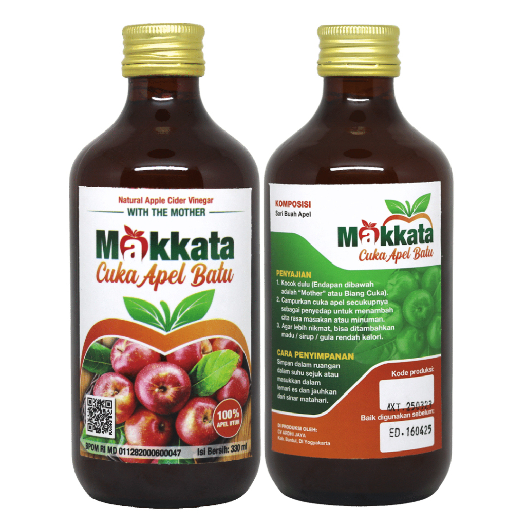 Jual Cuka Apel Batu Malang MAKKATA Organic Apple Cider Vinegar With ...