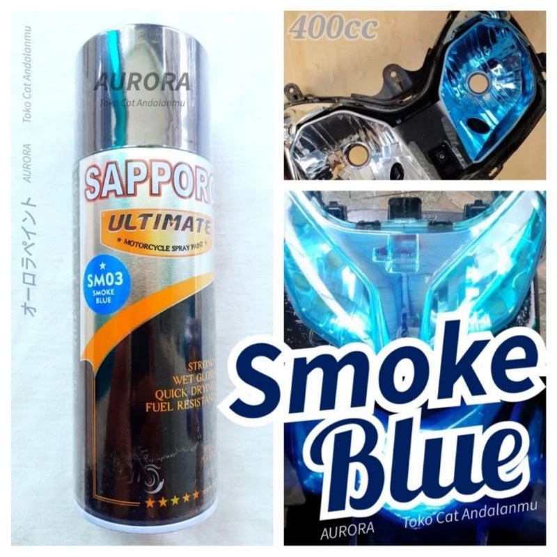 Jual Cat Semprot Sapporo Ultimate Smoke Blue Sm03 Biru Buat Lampu Transparan 400ml | Shopee ...