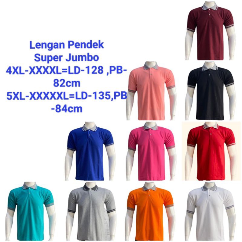 Jual Kaos polo shirt Super Jumbo lengan pendek/ kerah polo shirt ...