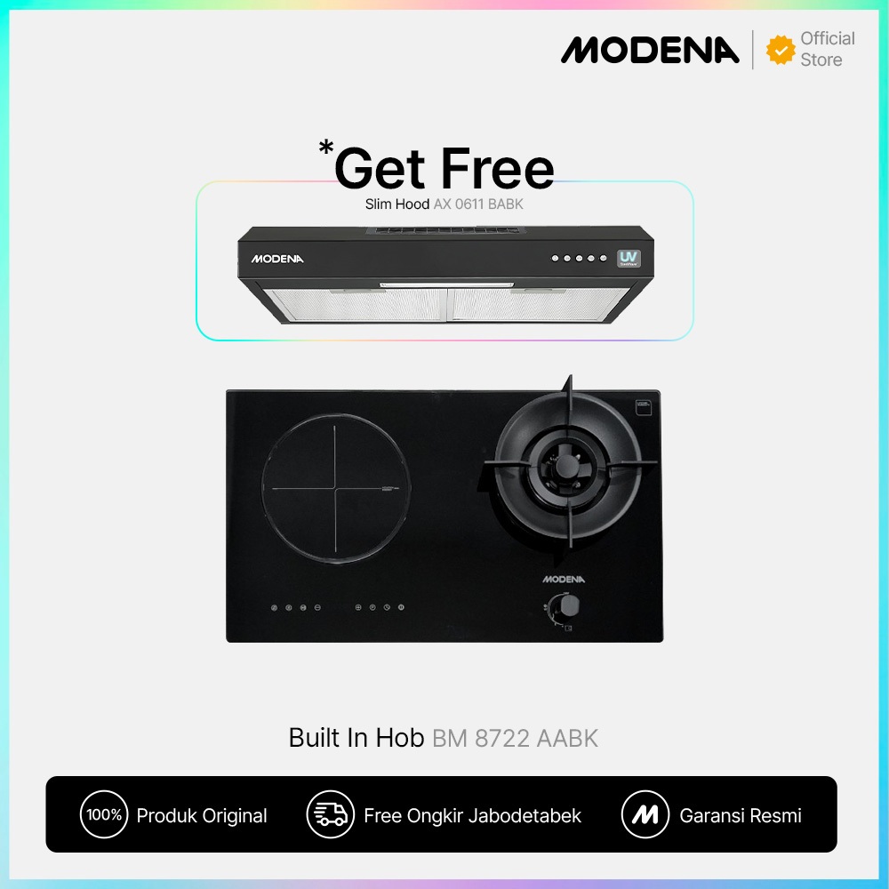 Jual MODENA Built-in Hybrid Hob - BM 8722 AABK | Shopee Indonesia