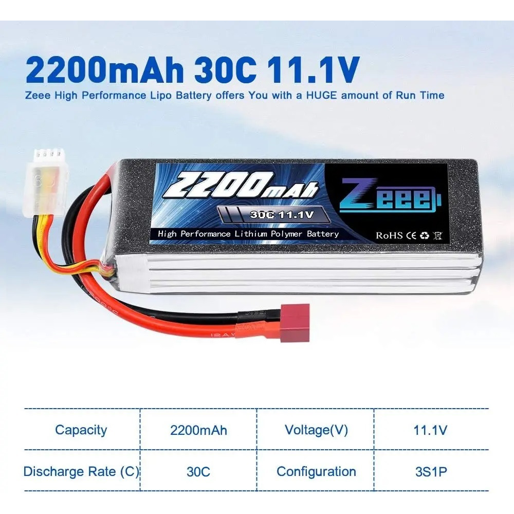 Jual Zeee 2200mah 3s 11.1v 30c Lipo Battery | Shopee Indonesia