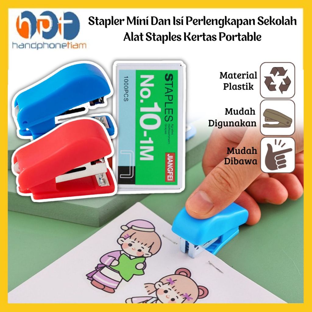 Jual Stapler Mini Dan Isi Hekter Cetrekan Kertas Alat Bantu Penjilidan ...