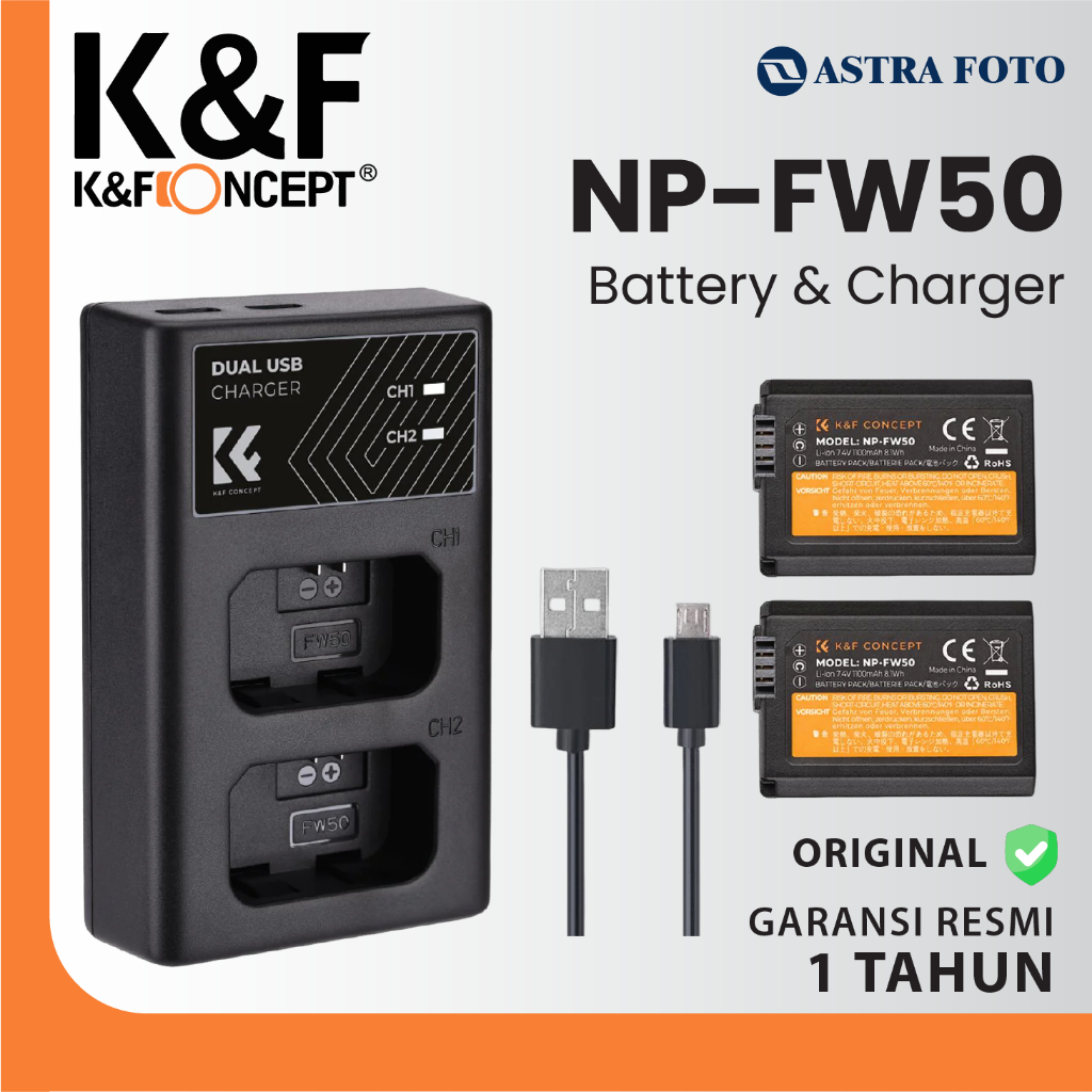 Jual KNF K&F Concept Battery Sony NP-FW50 2PCS + Dual Slot Charger ...