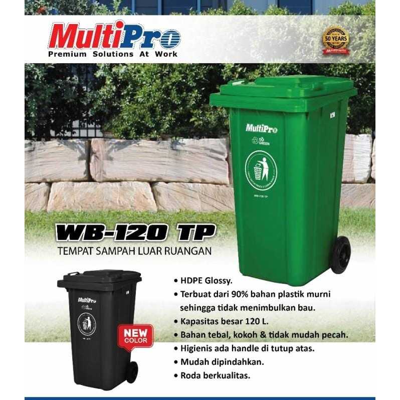 Jual MultiPro Tempat Sampah Besar Roda/ Tong Sampah Besar 120L Keranjang Sampah Dust Bin ...