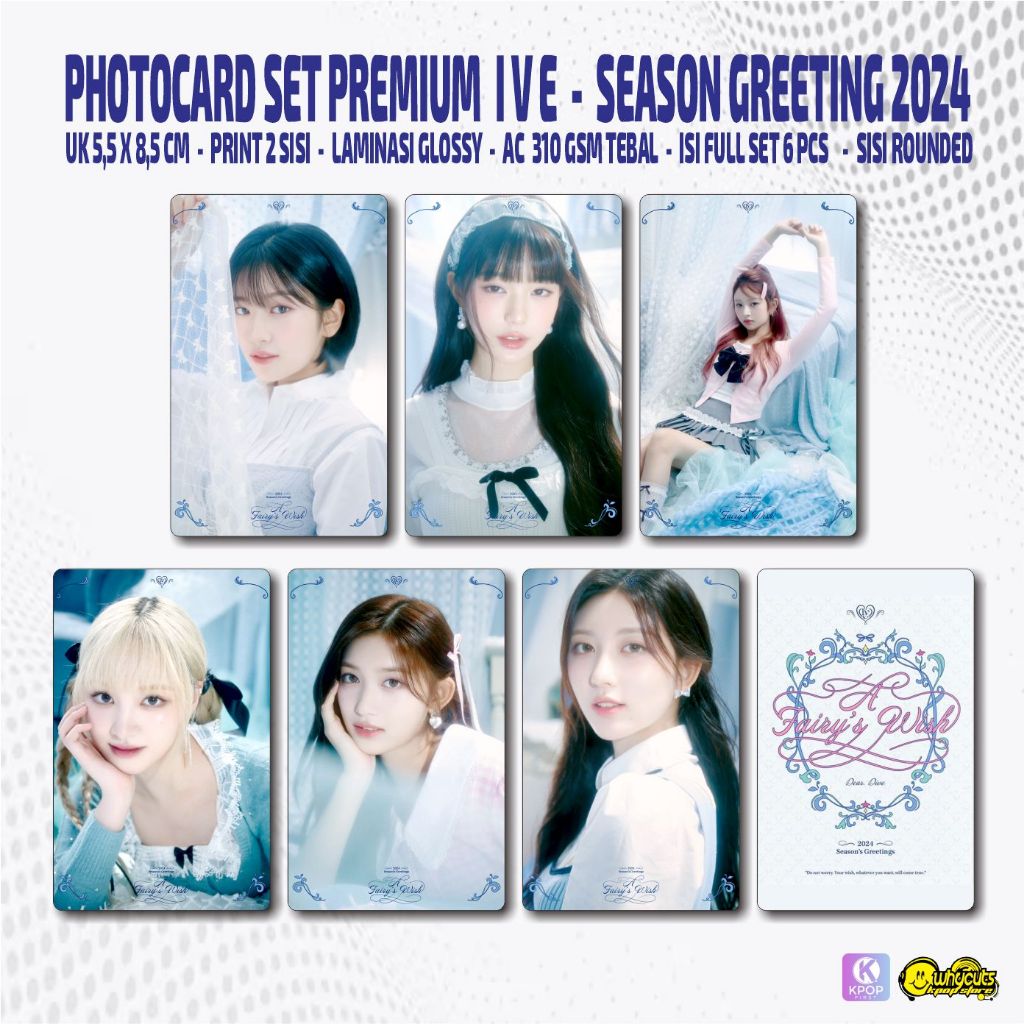 Jual Photocard Set Premium IVE Season Greetings 2024 laminasi Glossy anti air | Shopee Indonesia