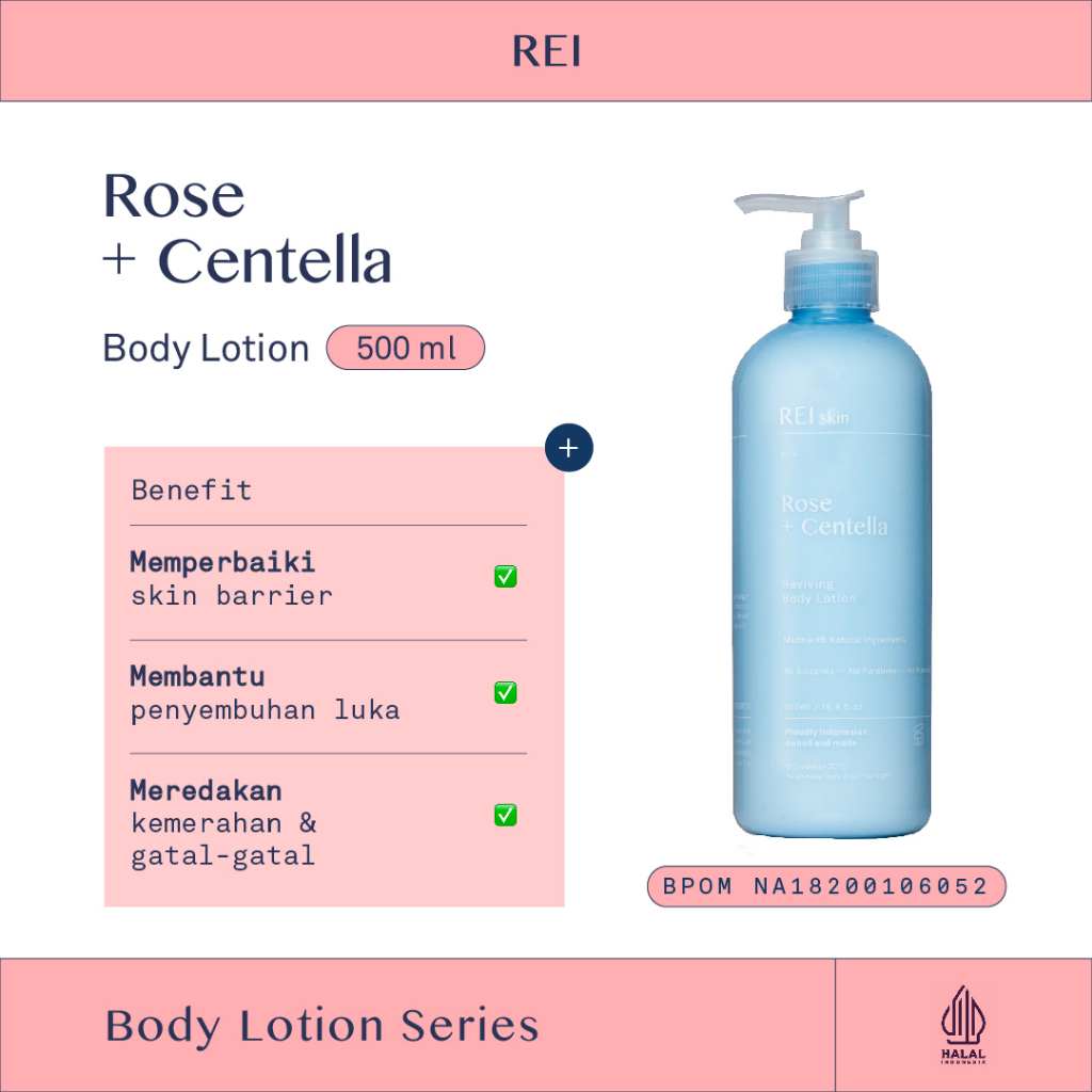 Jual REI Skin Rose + Centella Reviving Body Lotion 500ml | Shopee Indonesia