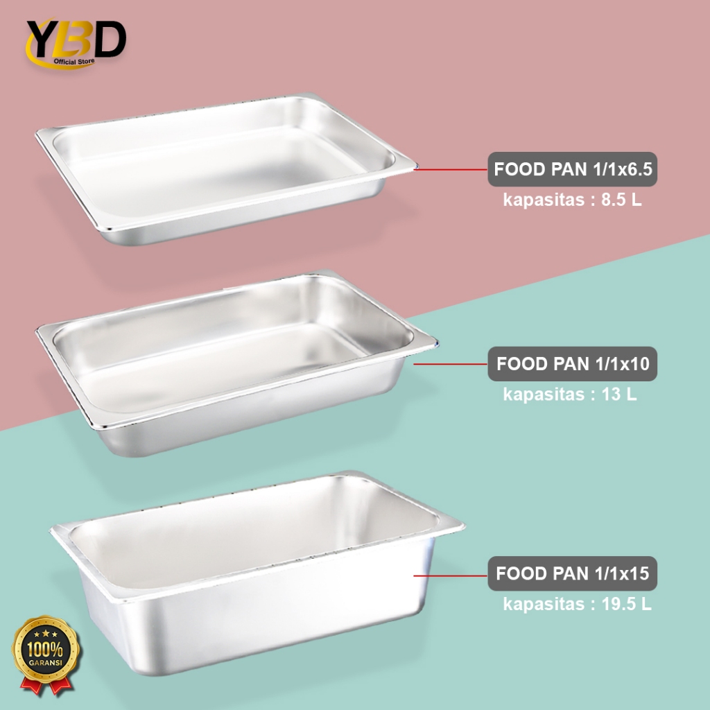 Jual Food pan wadah makanan stainless steel Ukuran ( 1/1 x 6.5 - 10 ...