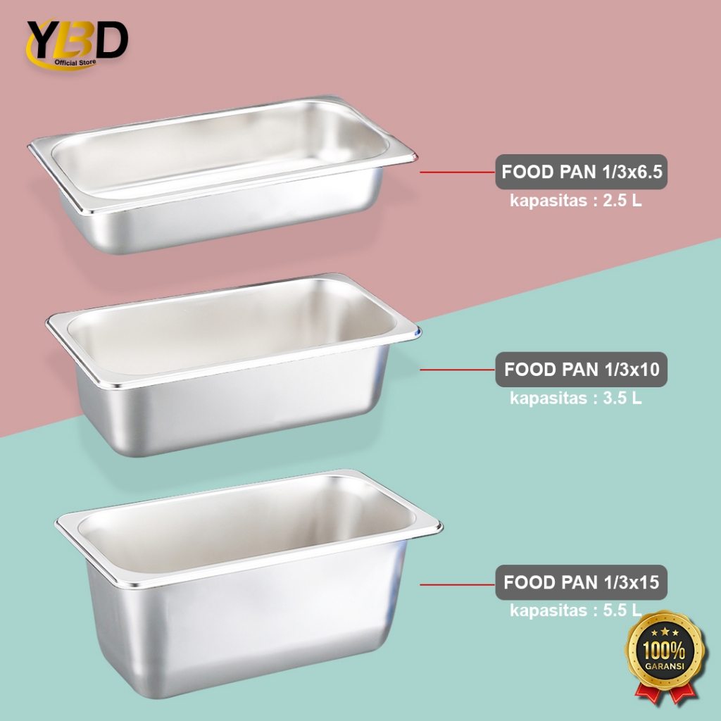 Jual Food pan wadah makanan stainless steel Ukuran ( 1/1 x 6.5 - 10 ...