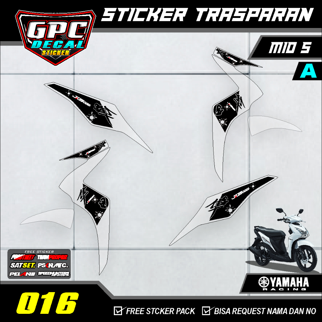 Jual STRIPING TRANSPARAN UV YAMAHA MIO S DESAIN JDM POWER MINIMALIS GPC ...