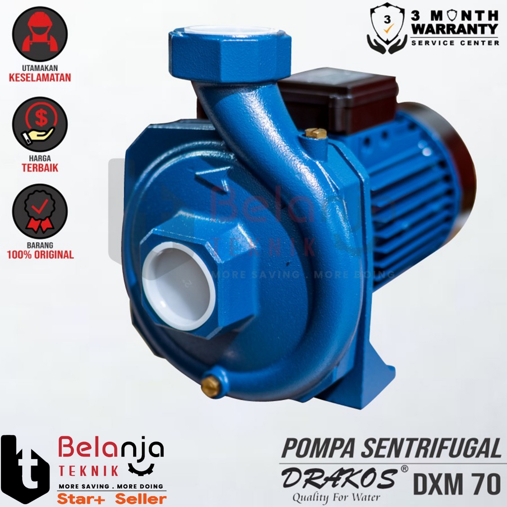 Jual Drakos Pompa Air Sentrifugal DXM 70 2" Inch 30 Meter 2 In 2 Hp 1 ...