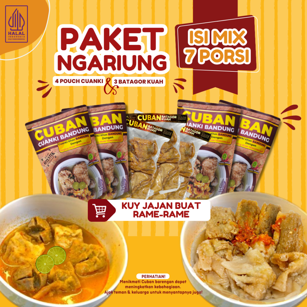 Jual Cuban Paket Ngariung isi 7 Porsi Cuanki Batagor Kuah Bakso Kuliner ...