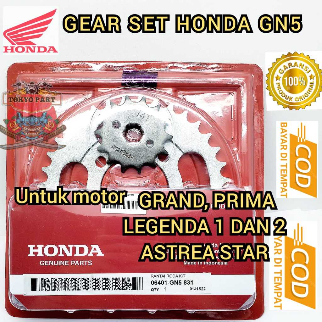 Jual GEAR SET + RANTAI HONDA AHM GN5 KUALITAS ASLI ORIGINAL HONDA GRAND ...