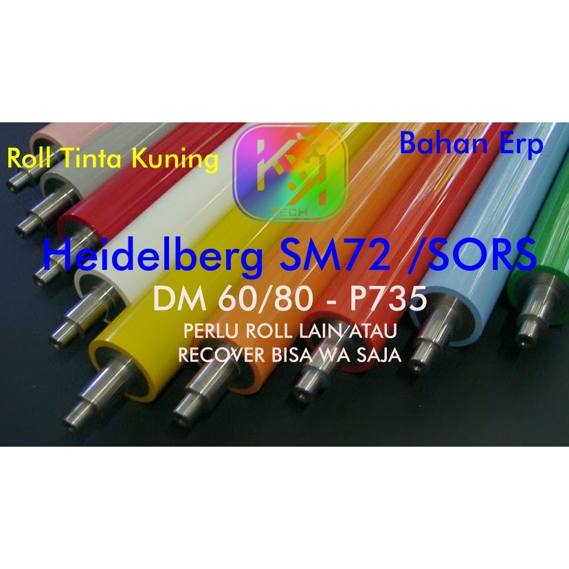 Jual Roller Tinta Heidelberg SM72 SORM New Mesin Ofset Roll Kuning ...