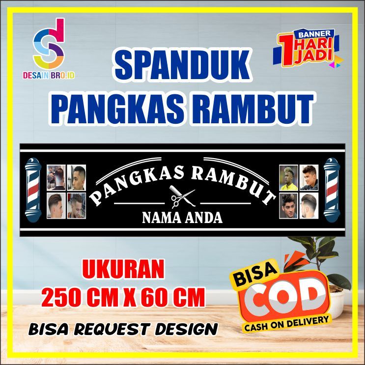 Jual BANNER/SPANDUK PANGKAS RAMBUT ( BISA CUSTOM ) UKURAN 250X60 CM ...
