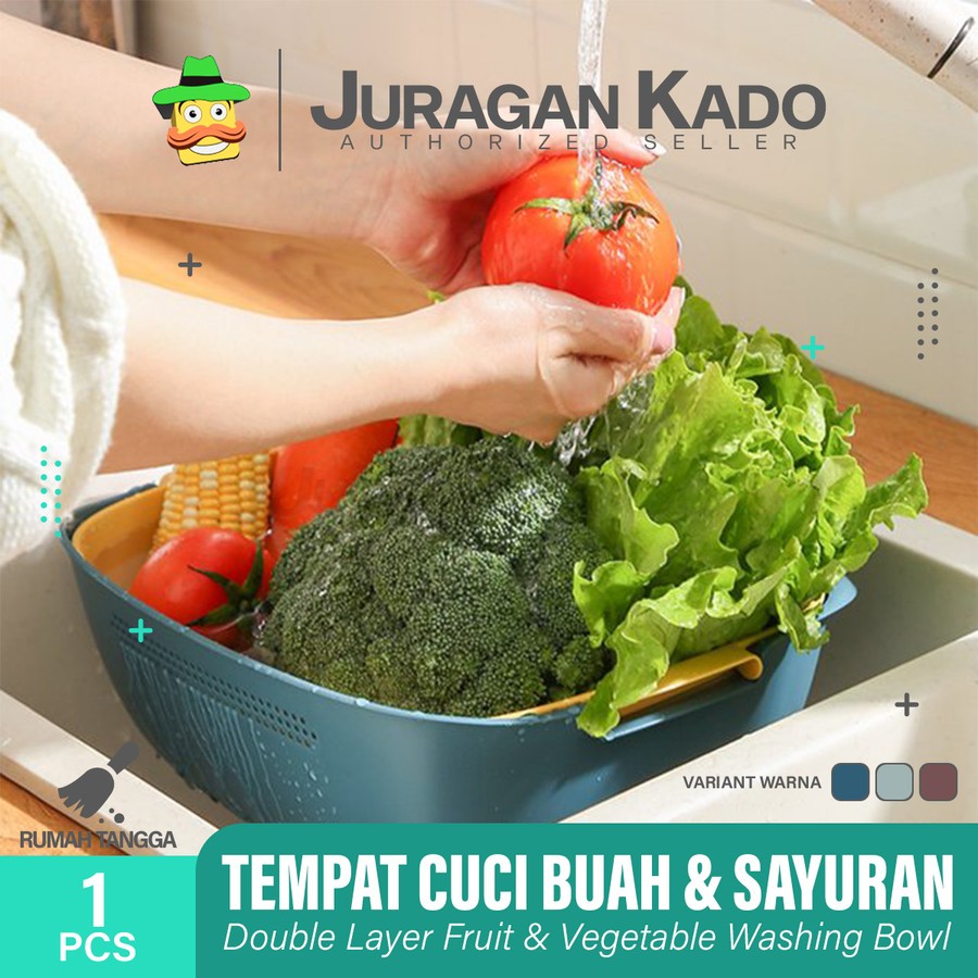 Jual Tempat Cuci Buah dan Sayur 02 Baskom Saringan Cuci Buah Sayur ...