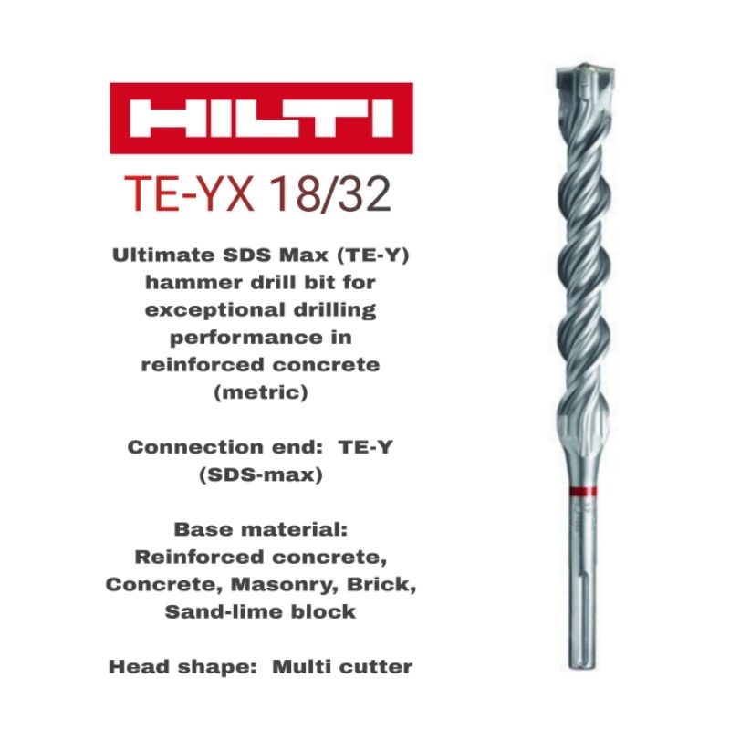 Jual Matabor Hilti / matabor Hilti TE-YX 18/32 / matabor sds max 18mm | Shopee Indonesia