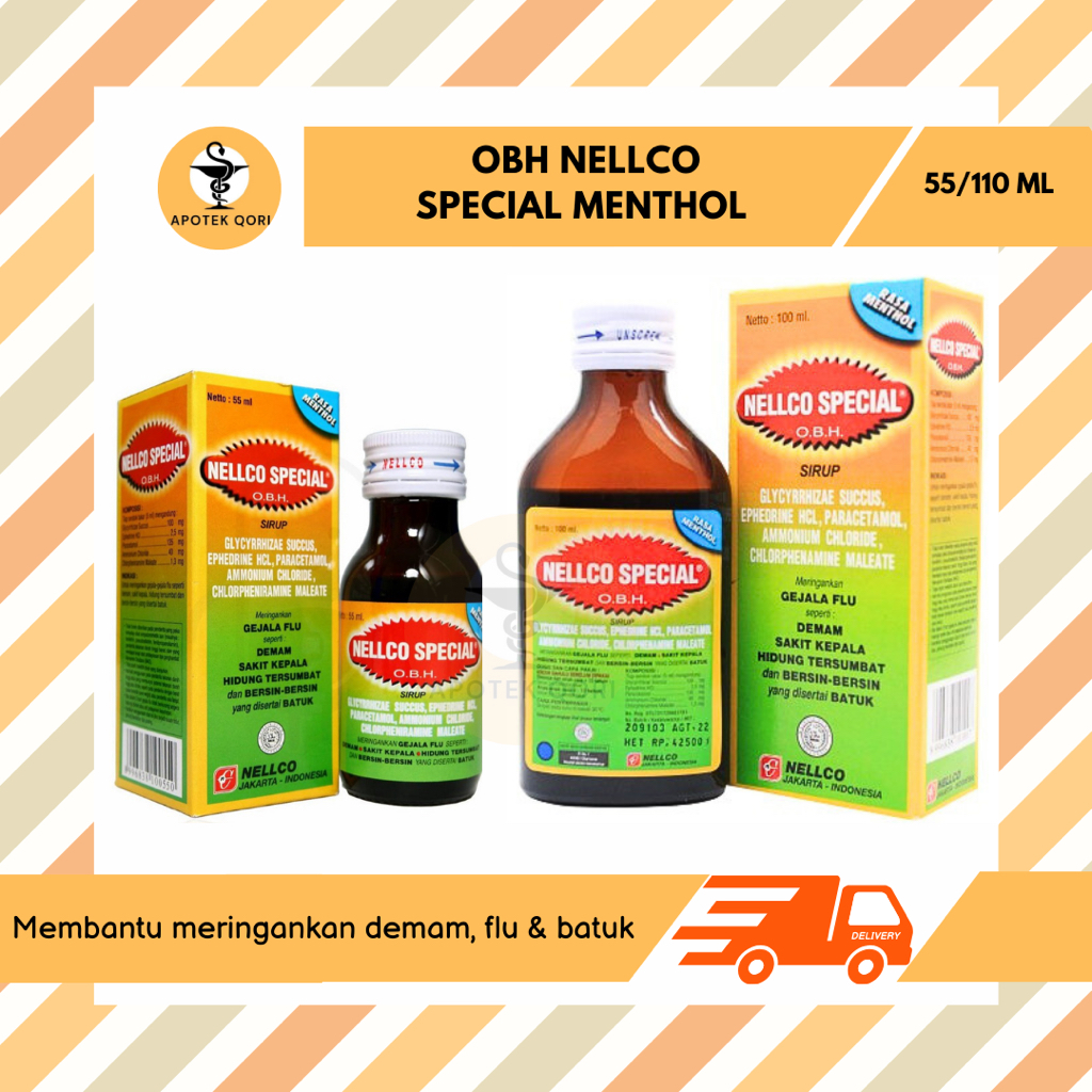 Jual OBH NELLCO SPECIAL BOTOL 100 ML/DEMAM FLU BATUK | Shopee Indonesia