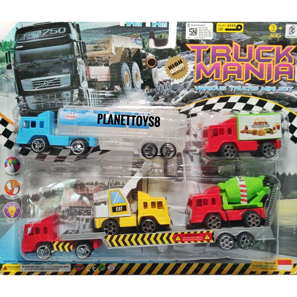 Jual Mainan Mobil Mobilan Truk Trailer Container Tangki Truck Mania Set ...