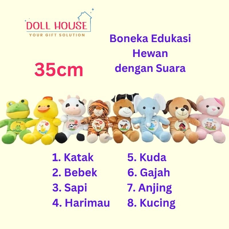 Jual Boneka Hewan Edukasi Dengan Suara / Mainan Edukasi Hewan Bersuara ...