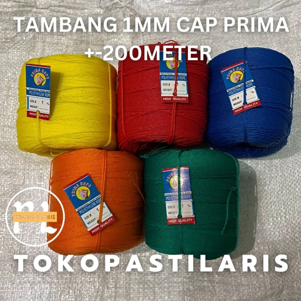 Jual YEN Tali Tambang 1mm/Tali Tambang Pe Kecil Cap Prima Murah (1 Rol +-200Meter) | Shopee ...
