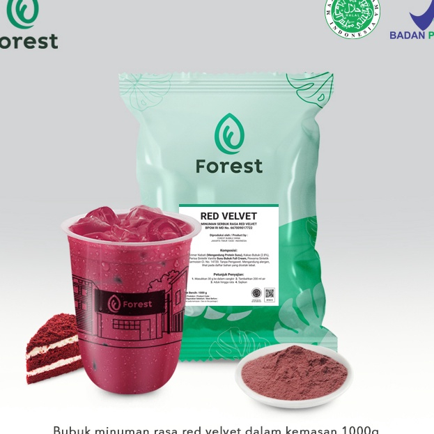 Jual Super Promo Bubuk Minuman RED VELVET Powder 1000g - FOREST Bubble ...