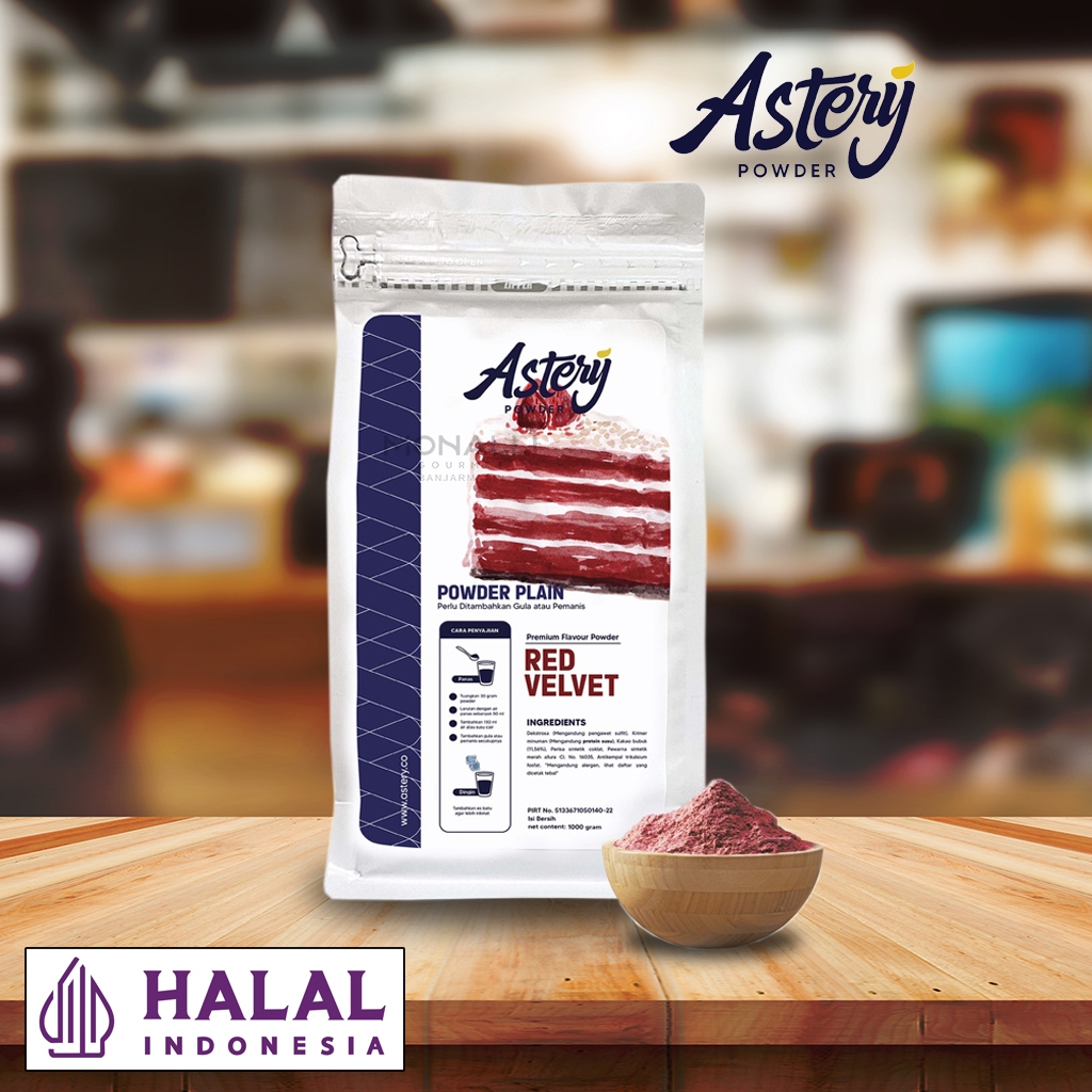 Jual ASTERY POWDER PLAIN RASA RED VELVET 1 KG / MINUMAN BUBUK RASA RED VELVET / RED VELVET ...