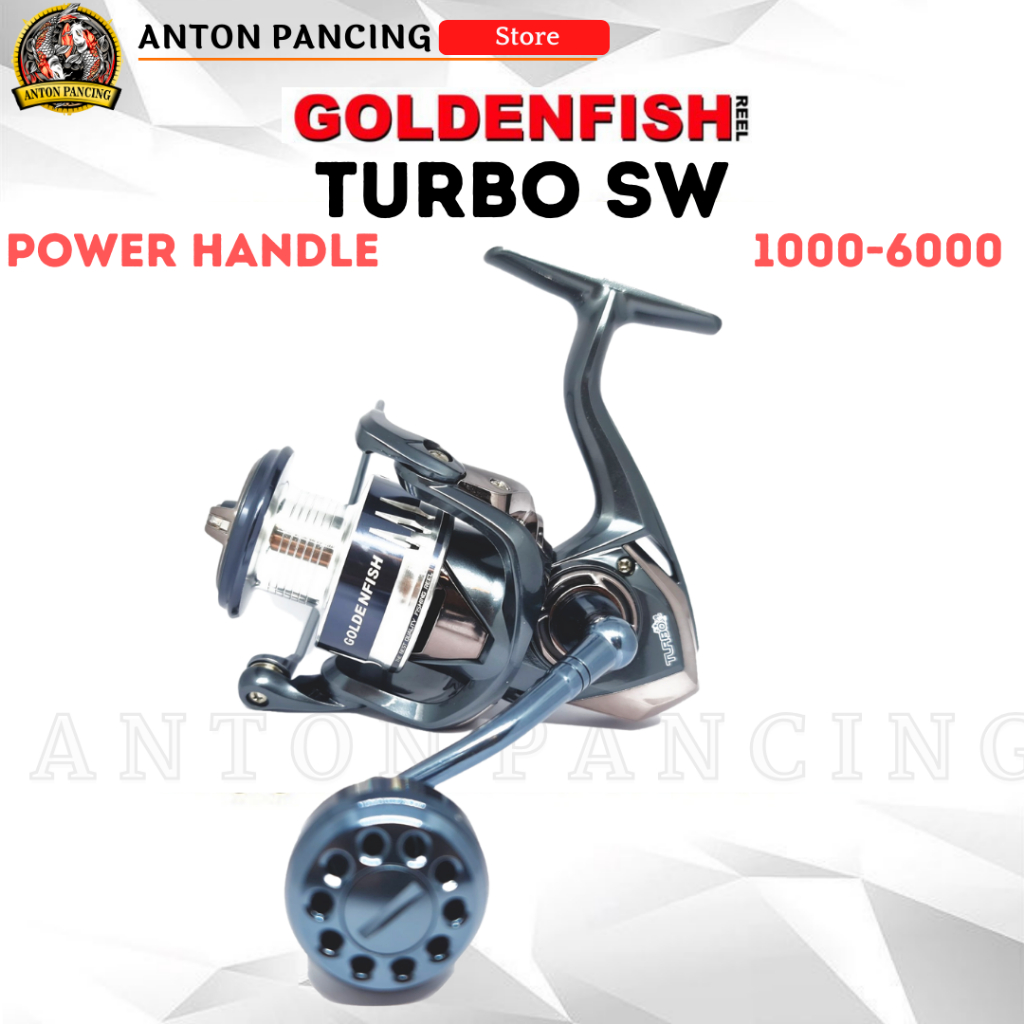 Jual Reel Pancing Golden Fish Turbo SW Power Handle 9 Bearing 1000 2000 ...