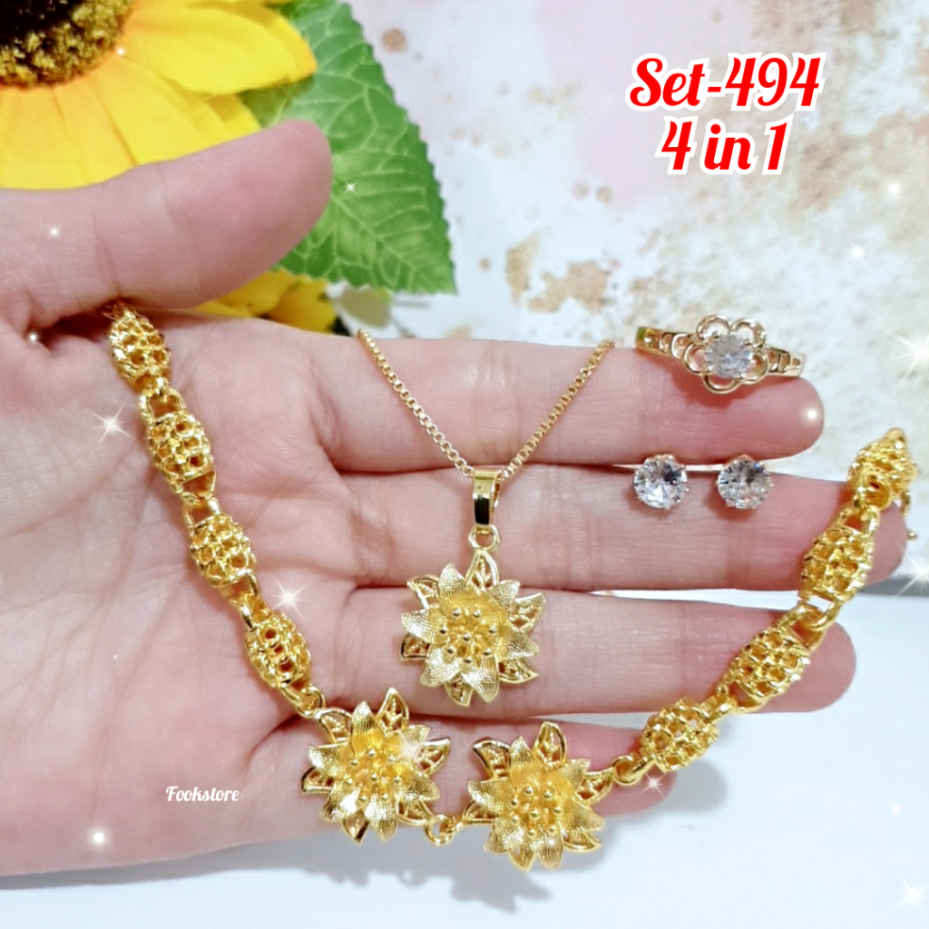 Jual SET PERHIASAN DEWASA MOTIF BUNGA 4 IN 1/SET-494 | Shopee Indonesia