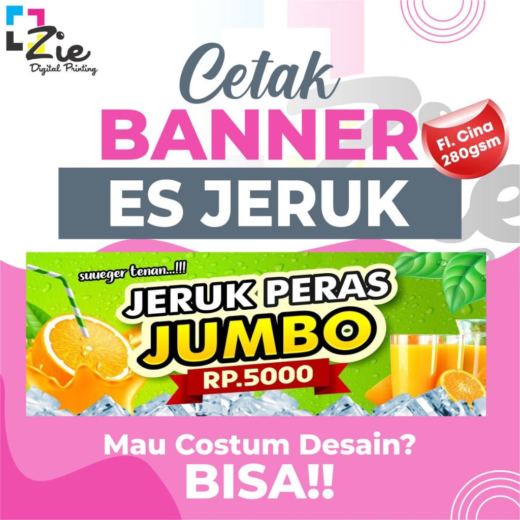 Jual Cetak Banner Es Jeruk Frontlite Bahan Flexi 280 gr Spanduk Backdrop Custom | Shopee Indonesia