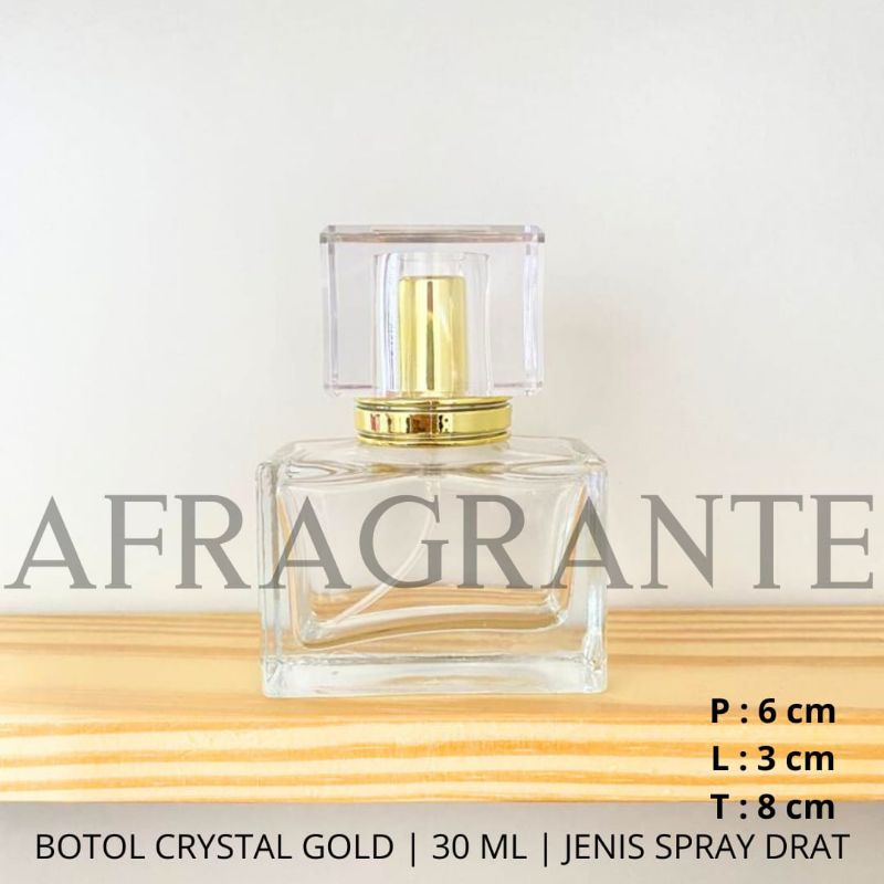 Jual botol parfum kotak crystal 30 ml gold drat- botol parfum exclusive ...