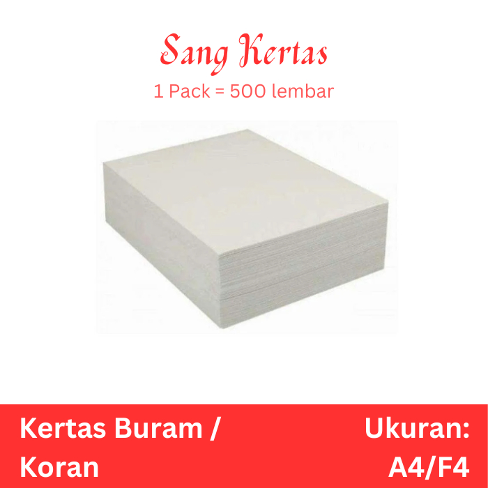 Jual Kertas Koran/Buram 48.8 gram A4/F4 (Isi 500 lembar) | Shopee Indonesia