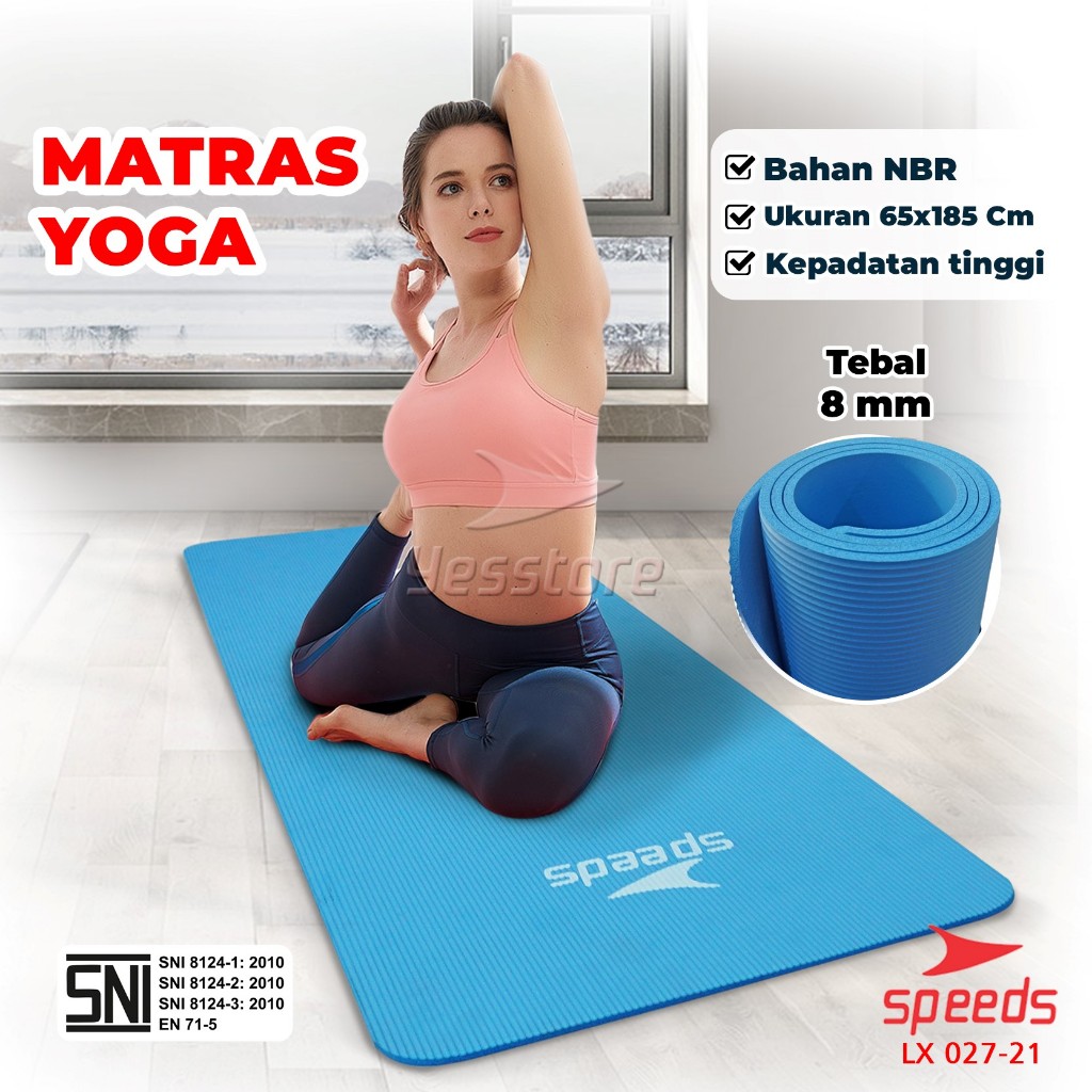 Jual SPEEDS Matras Yoga Mat Karpet Spons NBR 8mm Alas Senam Dan Fitness Berstandar SNI 027-21 ...