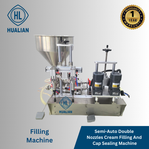 Jual Mesin Semi-Auto Double Nozzles Cream Filling And Cap Sealing ...